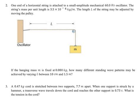 solved one end of a horizontal string is attached to a