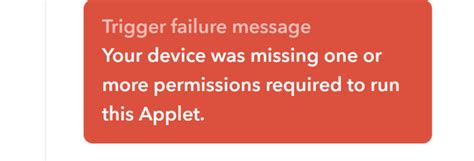 Trigger Failed Permissions Issue Rifttt