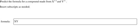 Solved Predict The Formula For A Compound Made From X3 And