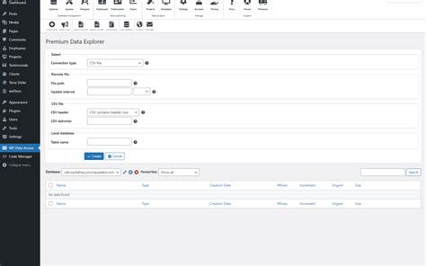 WP Data Access Premium Data Services CSV Connection Wizard Click To Enlarge WP Data Access