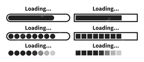 premium vector loading bar icon set vector load progress indicator