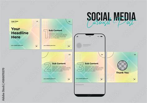 Social Media Carousel Post Template Instagram Carousel Post Design Editable Carousel Post Set