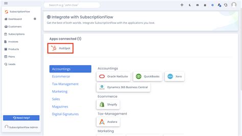 Data Sync Configuration Subscriptionflow