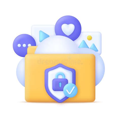 3d Database Security Illustration Multimedia Concept Is Data Security Access Stock Vector