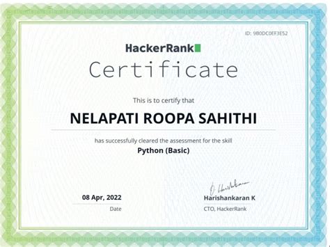 Roopa Sahithi Nelapati On Linkedin Hackerrank Pythonprogramming