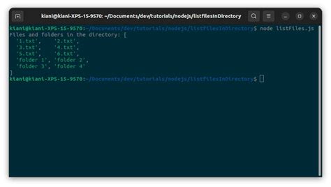 List Files In A Directory Using Nodejs