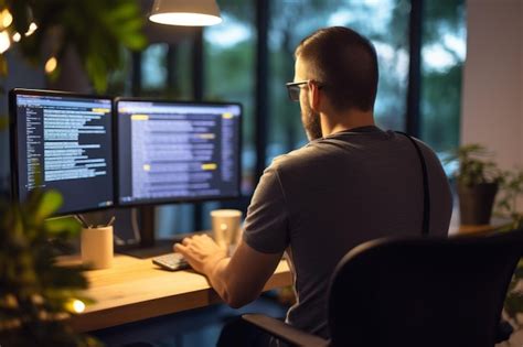 The Productivity Prodigy Masterful Back View Of A Young Software