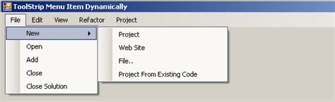 Create Menustrip Dynamically In C