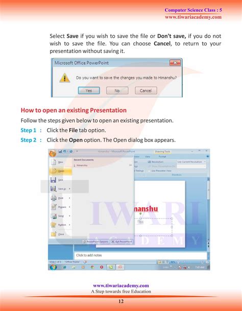 Class 5 Computer Science Chapter 5 Ms Powerpoint