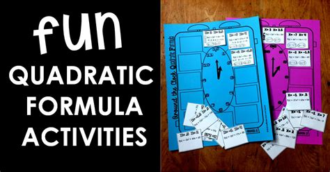 Scaffolded Math And Science Fun Quadratic Formula Activities