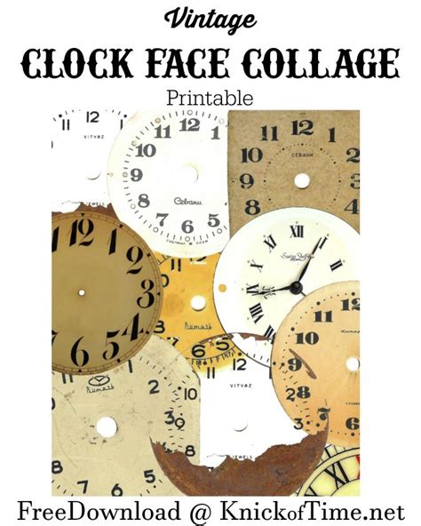 Antique Clock Face Printable Collage From KnickofTime Net Vintage Labels Vintage Ephemera