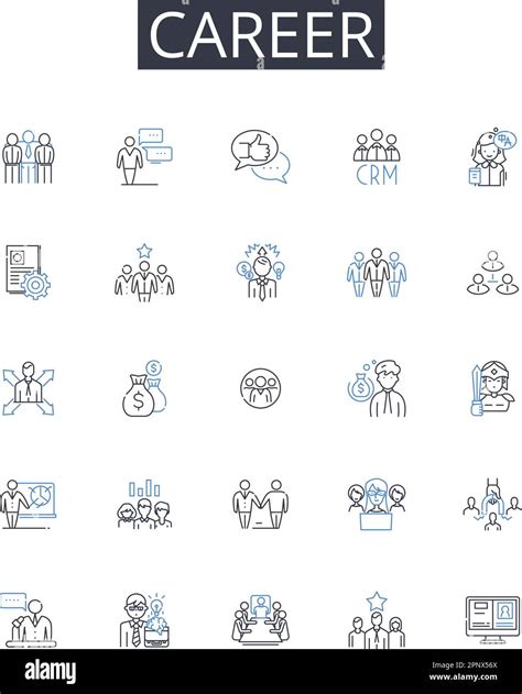 Career Line Icons Collection Unity Collaboration Synergy Cooperation Coordination Teamwork