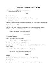 Calculator Functions Calculator Functions TI TI When Around Something It Means Its A