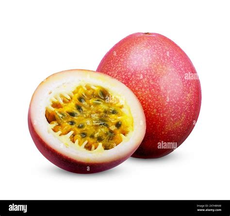 Red Passion Fruit Isolated On White Background Passion Fruit Clippig