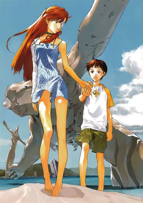 Souryuu Asuka Langley Ikari Shinji And Mass Production Eva Neon