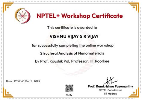 Happy To Share That I Have Successfully Completed The Nptel Workshop