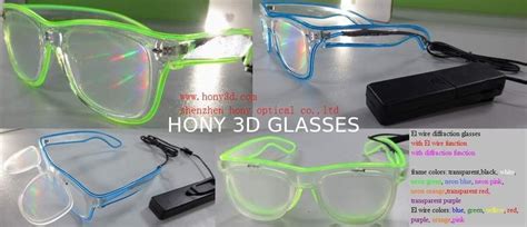 El Wire Plastic Diffraction Glasses With Led Lighting For Christmas