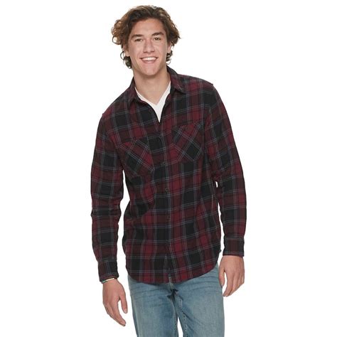 Mens Urban Pipeline™ Button Up Flannel Long Sleeve Shirt Urban