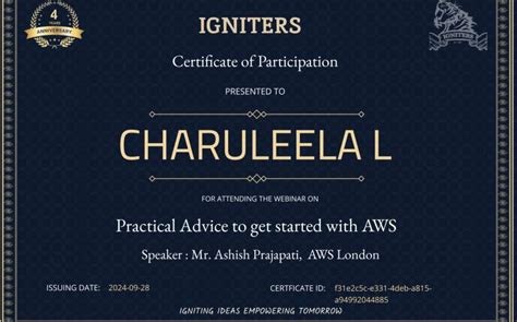 Charuleela Loganathan On Linkedin Aws Igniters Cloudcomputing