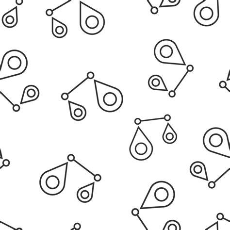 Distance Pin Icon Seamless Pattern Background Gps Navigation Vector