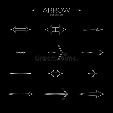 Line Arrow Icon Set Line Icons Collection Modern Vector Symbols