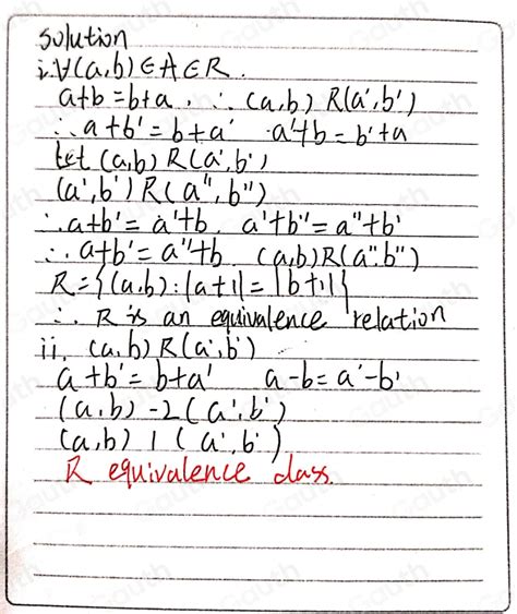 Solved Alet R Aba1b1 Be Relation Defined On The Set Of