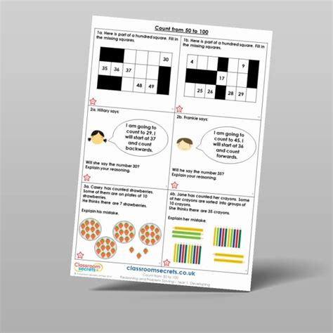year 1 count from 50 to 100 reasoning and problem solving resource