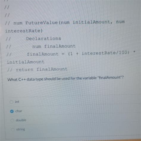 Solved Using The Following Pseudocode What C Data Types Chegg