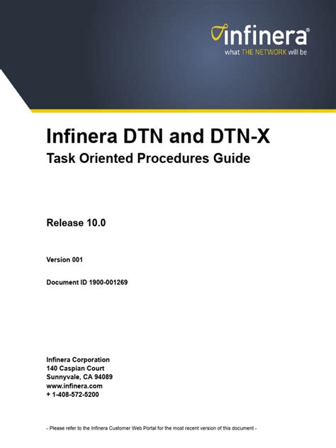 r10 0 infinera dtn and dtn x task oriented procedures guide pdf