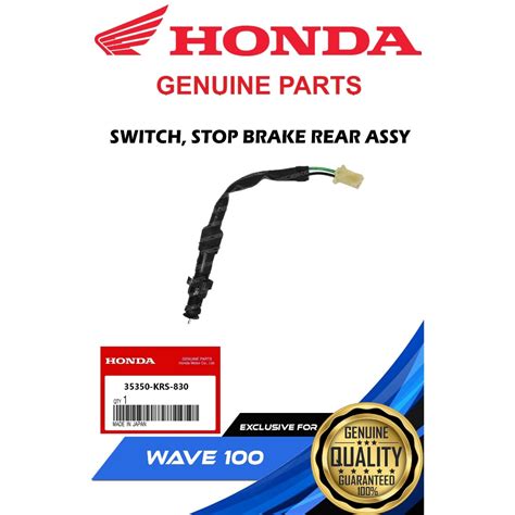 Honda Genuine Switch Stop Brake Rear Assy For Wave 100 35350 Krs 830
