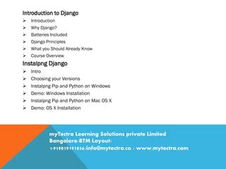 Python Django Training In Bangalore Classroom Online PDF