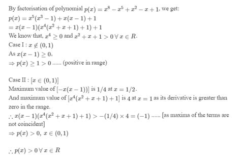 the value of the polynomial x {8} x {5} x {2} x 1 is begin{array