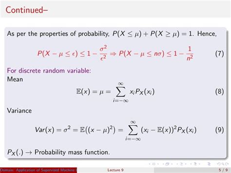 Application Of Chebyshev And Markov Inequality In Machine Learning Ppt