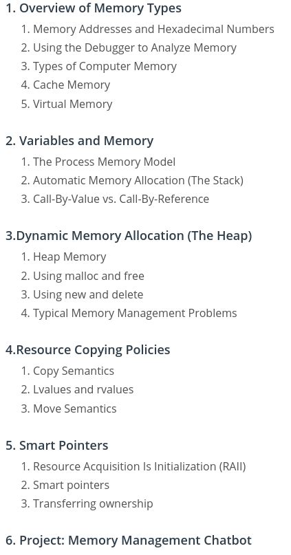 udacity c developer nanodegree memory management lesson1 overview
