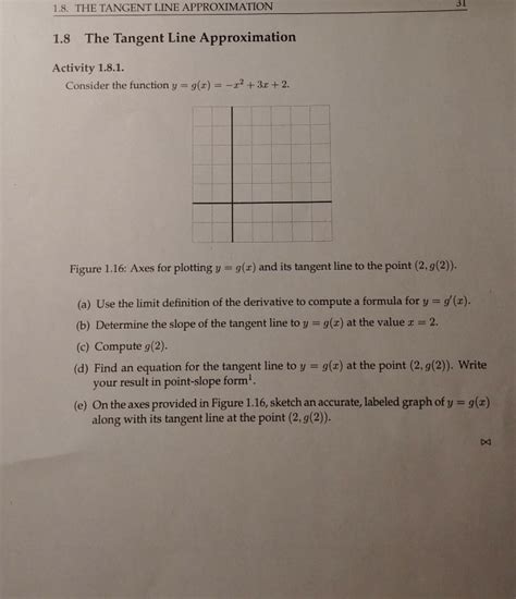 Solved 31 1 8 The Tangent Line Approximation 1 8 The
