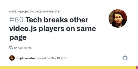 Tech Breaks Other Videojs Players On Same Page · Issue 60 · Collab Projectvideojs Wavesurfer