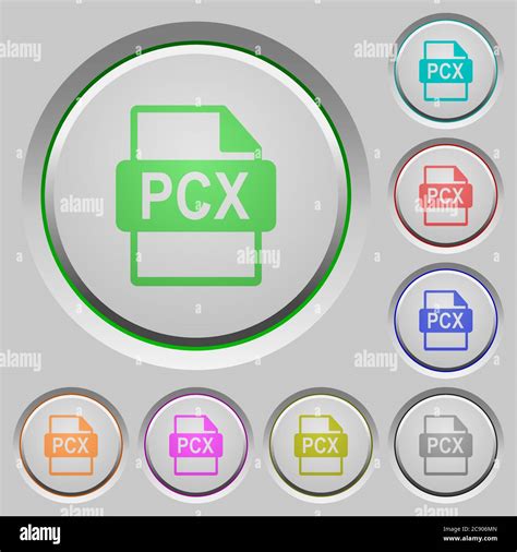 Pcx File Format Color Icons On Sunk Push Buttons Stock Vector Image And Art Alamy