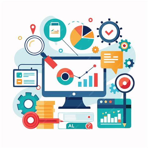 Computer Screen Displaying Chart And Graph Data With Various Icons
