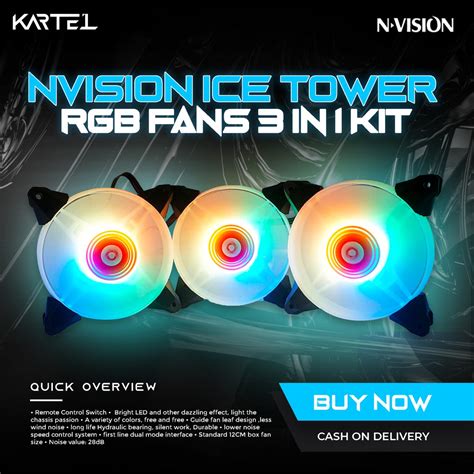 INPLAY ICE TOWER RGB FAN IN ONE KIT PCS CM Cooling Fan RGB Control LED PC Case Fan