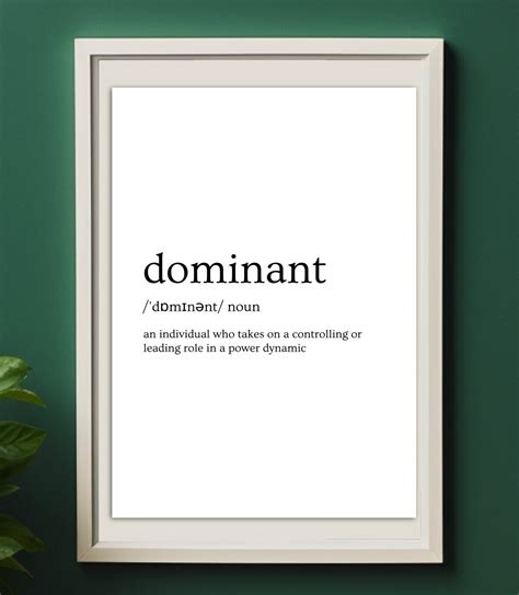 Dominant Definition Posters Instant Printable Download Kinky Wall Art Submissive Sex