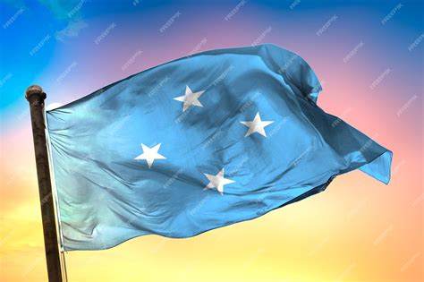 Premium Photo Micronesia Country Flag 3d Flag And Color Background