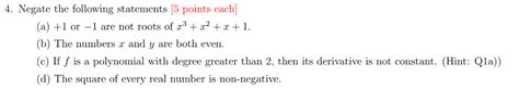 solved 4 negate the following statements [5 points each 5