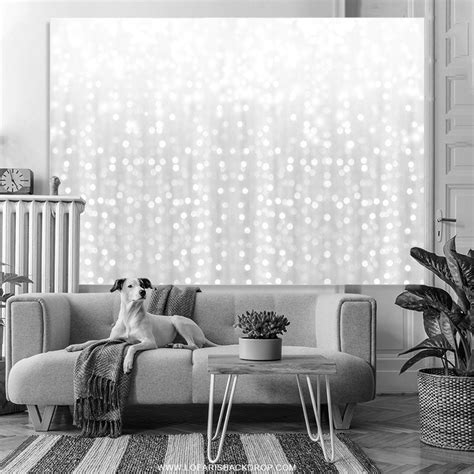 Blurry And Silver Glitter Dots Backdrop For Parties Lofaris