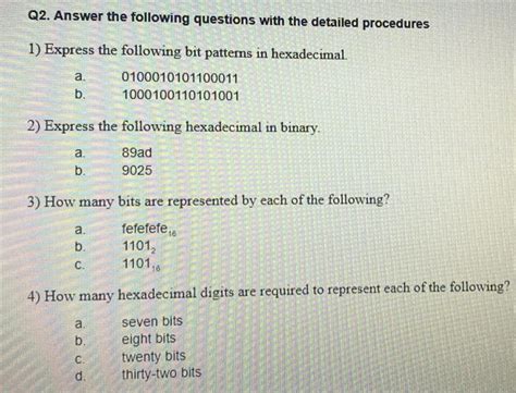 Solved Q2 Answer The Following Questions With The Detailed