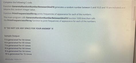 Solved Complete The Following C Code Function