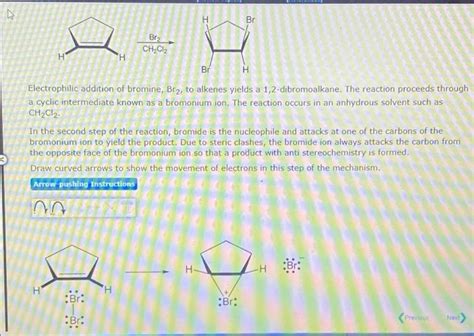 Solved Br CH3 Bra CH3 H₃C/ CH2Cl2 H3C Br Electrophilic | Chegg.com