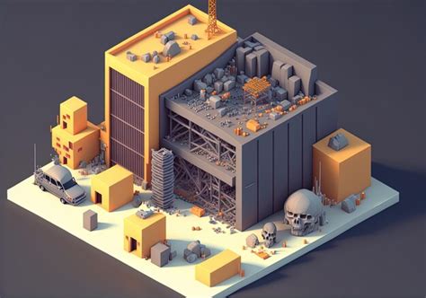 Premium Photo The Outside Of A Structure From An Isometric Perspective
