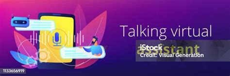 Chatbot Voice Controlled Virtual Assistant Concept Banner Header Stock