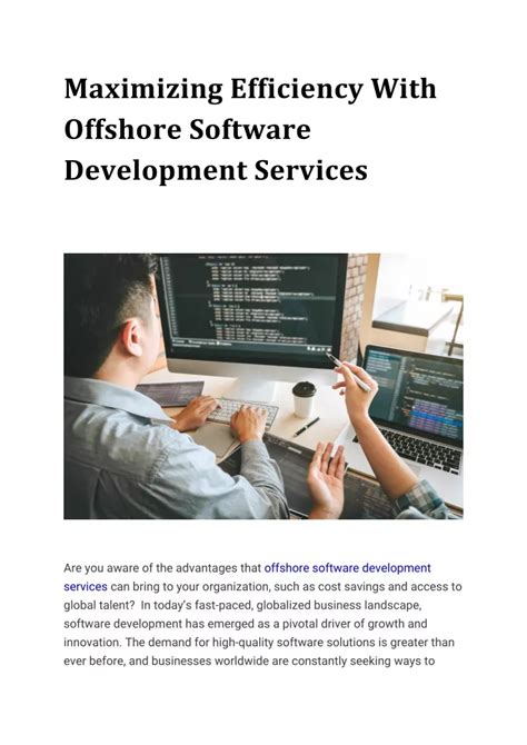 Ppt Maximizing Efficiency With Offshore Software Development Services Powerpoint Presentation
