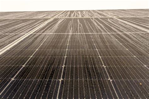 Solar Panel With Raindrops On Nano Coating Renewable Energy From The